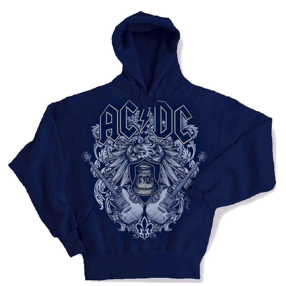 Ac/Dc - Crest Bell Adult Hooded Sweater In Navy – Dress Code
