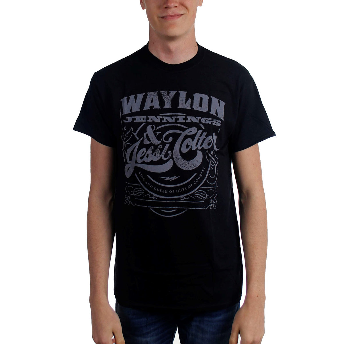 Waylon Jennings - Mens Waylon Jennings & Jessi King & Queen T-Shirt ...
